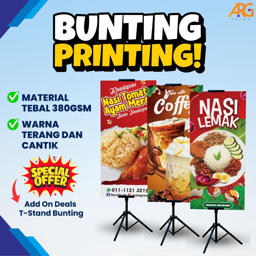 Bunting Banner Printing Business Makanan Minuman Express Siap 1 Hari ...