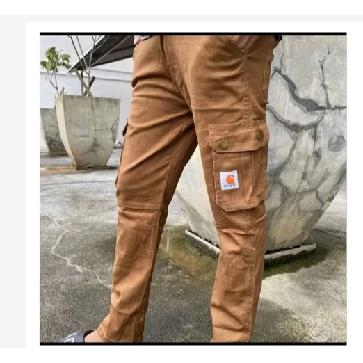 Cargo baru Pattern Baru Khain Tebal Cargo Straight Cut Pants Slack ...