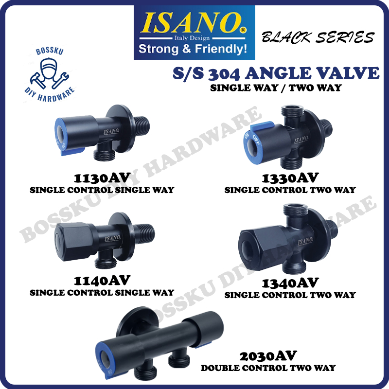 ISANO SS304 BLACK SERIES ANGLE VALVE 1 WAY 2 WAY SINGLE / DOUBLE ...
