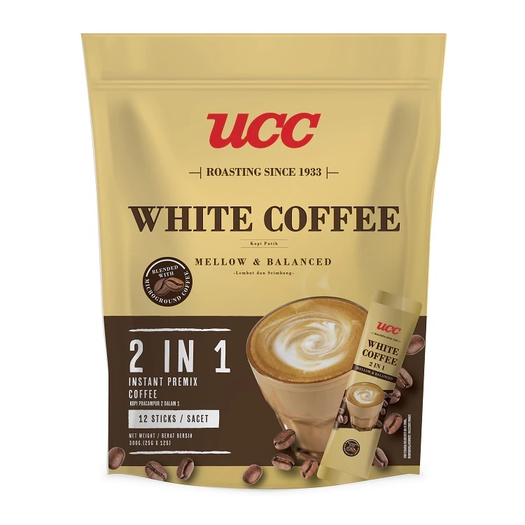 UCC White Coffee Mellow & Balanced 2In1 Instant Premix Coffee 300g - 12 ...