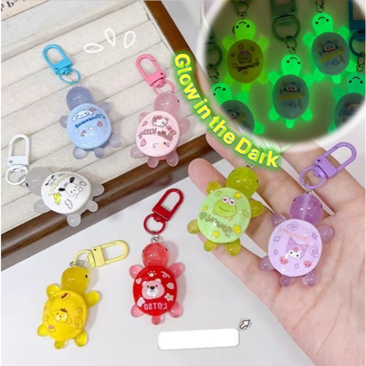 Luminous Sanrio Turtle Keychain - Mini Tortoise Kuromi Melody ...
