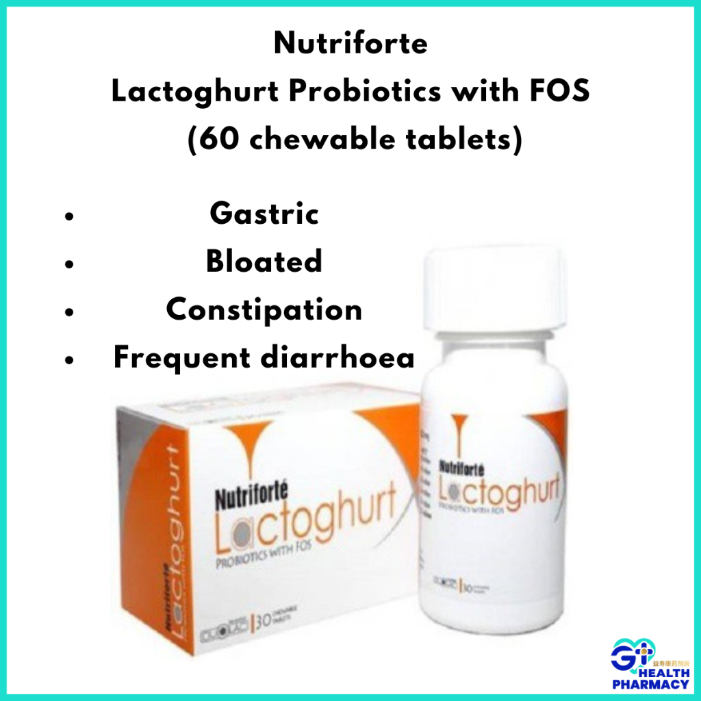 SPECIAL OFFER!! Nutriforte Lactoghurt Probiotics with FOS (60 chewable ...