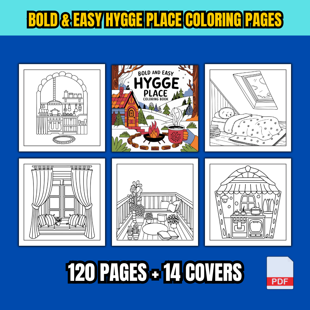 [PDF] 120 Bold & Easy Hygge Place Coloring Pages For Adults | Shopee ...