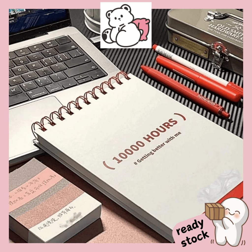 [buy 1 free 1] 10000 Hours Goal Hardcover Upflip Coil Notebook Paper ...