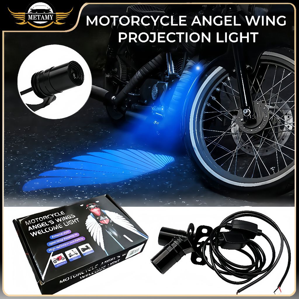 Motorcycle Angel Wings Tail Lights Projection Welcome Light Warning ...