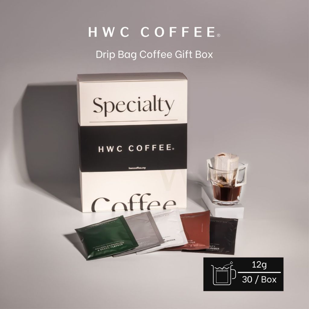 HWC Classic Drip Bag Coffee Gift Box (6's x 5 Flavours) Single Pack ...