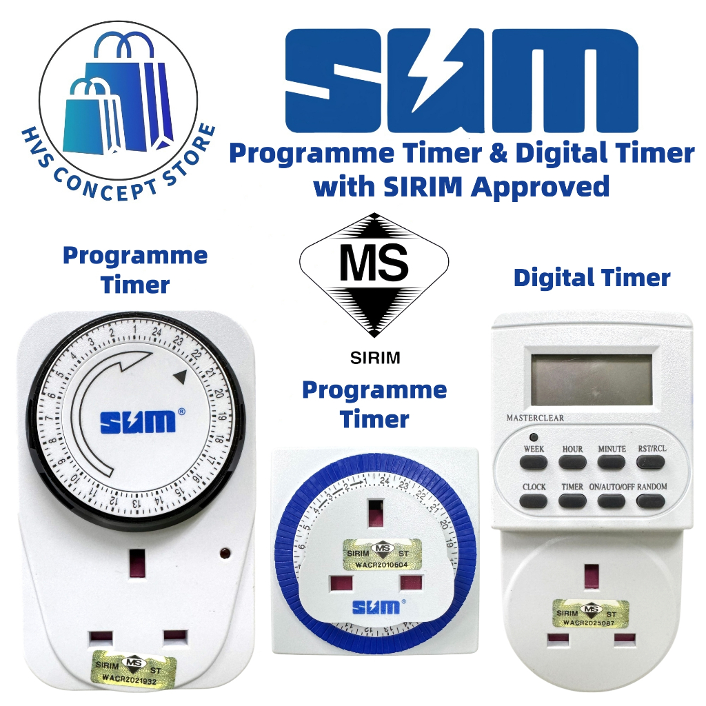 SUM PROGRAMME TIMER & DIGITAL TIMER WITH SIRIM APPROVED (MODEL NO: 0024, 0025, 0026) | Shopee ...