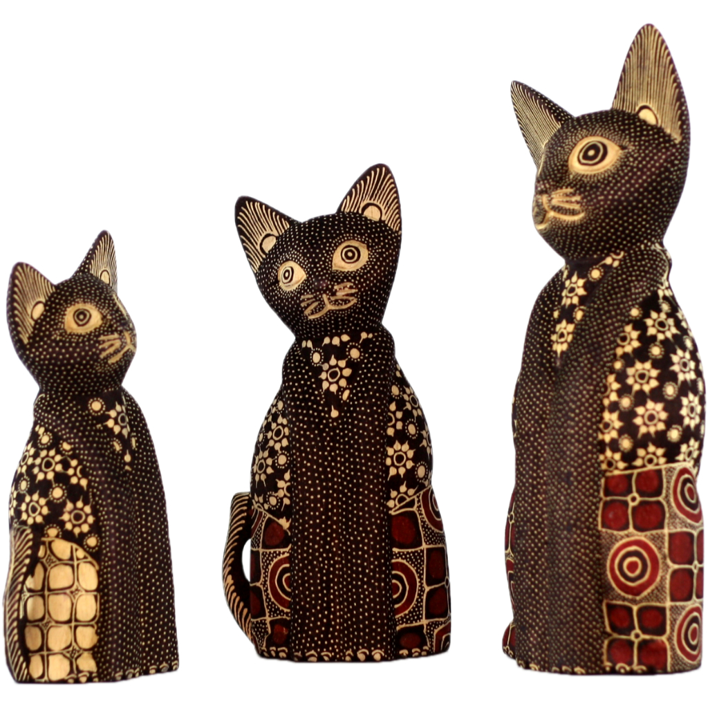 Batik Wood SDS Figurine Kucing Jongkok S/M/L Non-Finishing Unknown ...
