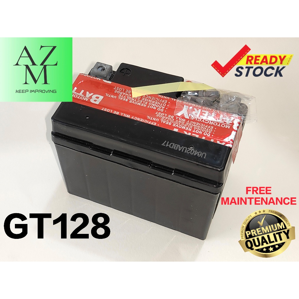 MODENAS GT128 MOTORCYCLE BATTERY ( FREE MAINTENANCE ) | Shopee Malaysia