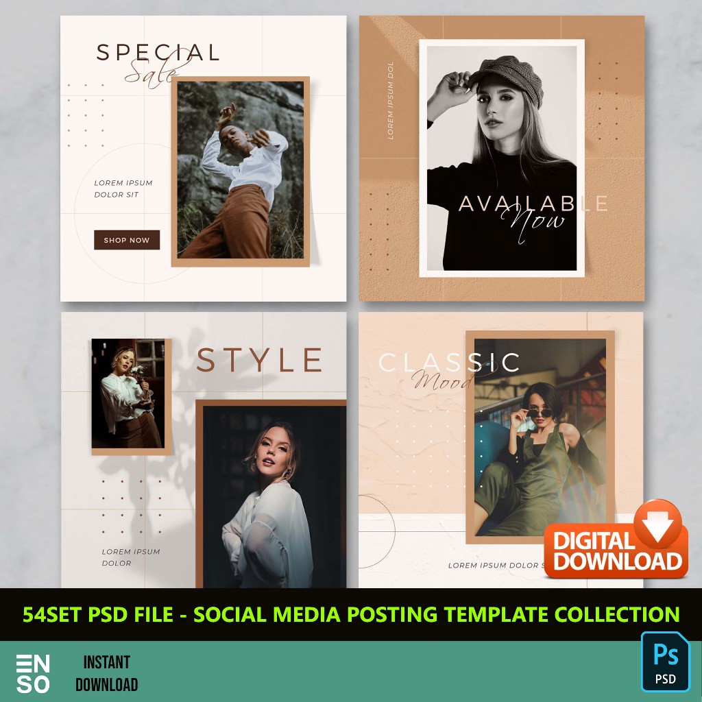 54-Set PSD Social Media Posting Template Collection Files | PHOTOSHOP ...