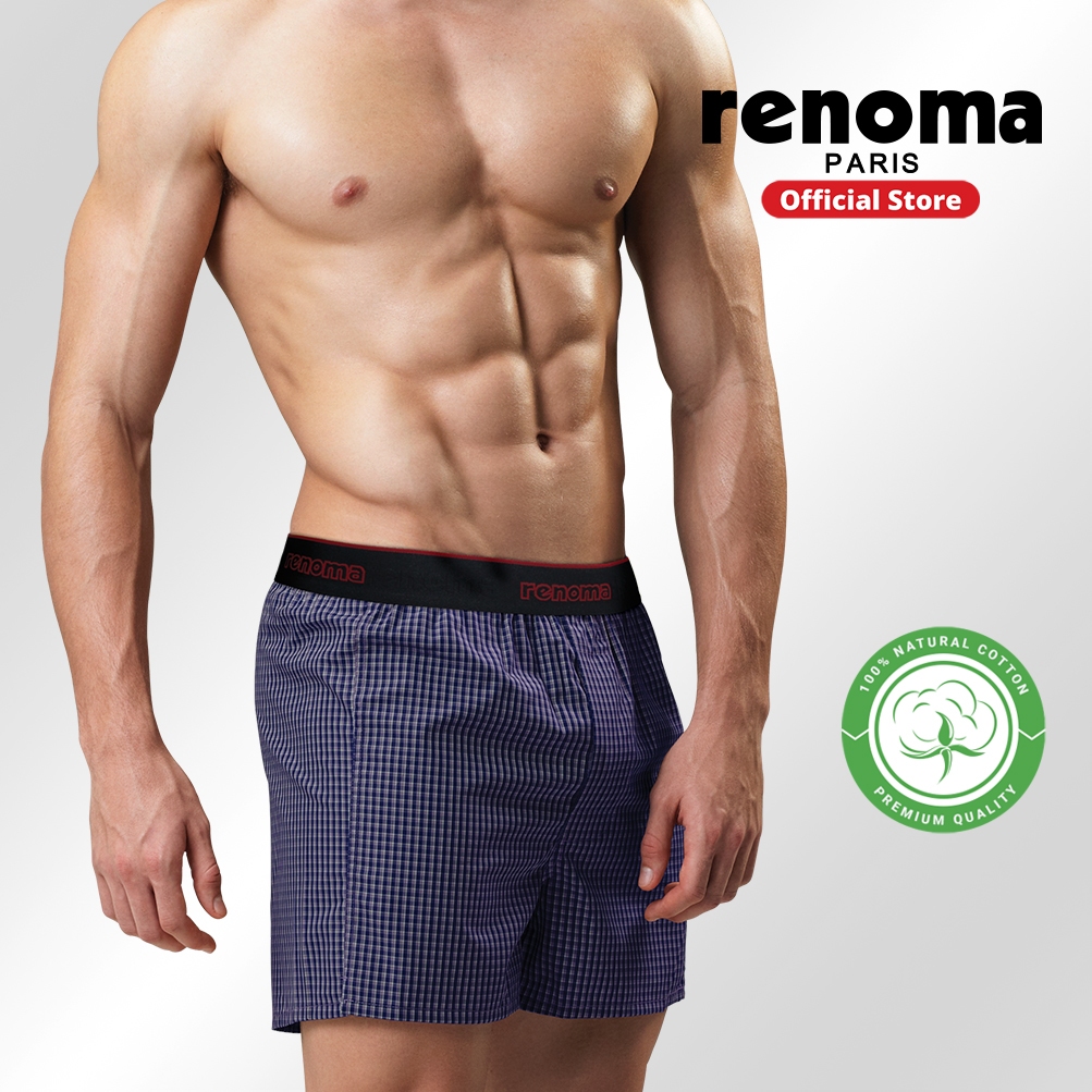 Renoma Woven Cotton Boxer Shorts (2 pcs) | Shopee Malaysia