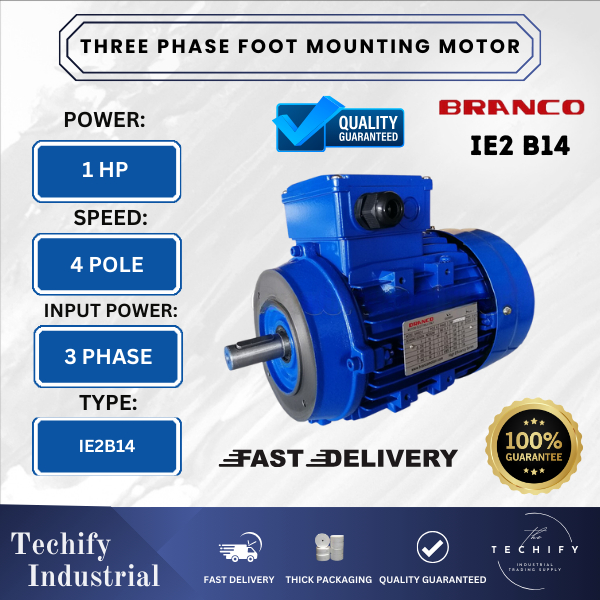 1HP(0.75KW) 4POLE Three Phase BRANCO Motor BA-IE2 B14 Flange Mounting ...