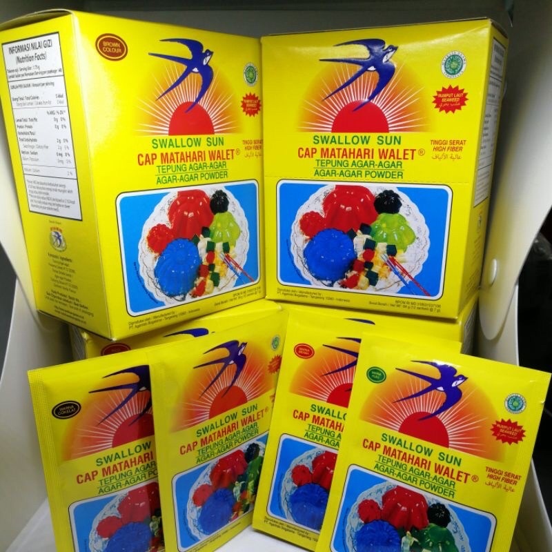 SWALLOW SUN AGAR AGAR POWDER 84G (12 SACHETS 7G) | Shopee Malaysia