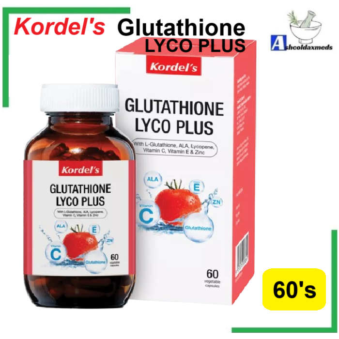 Kordel's Glutathione Lyco Plus with L-Glutathione,ALA,Lycopene,Vit C ...