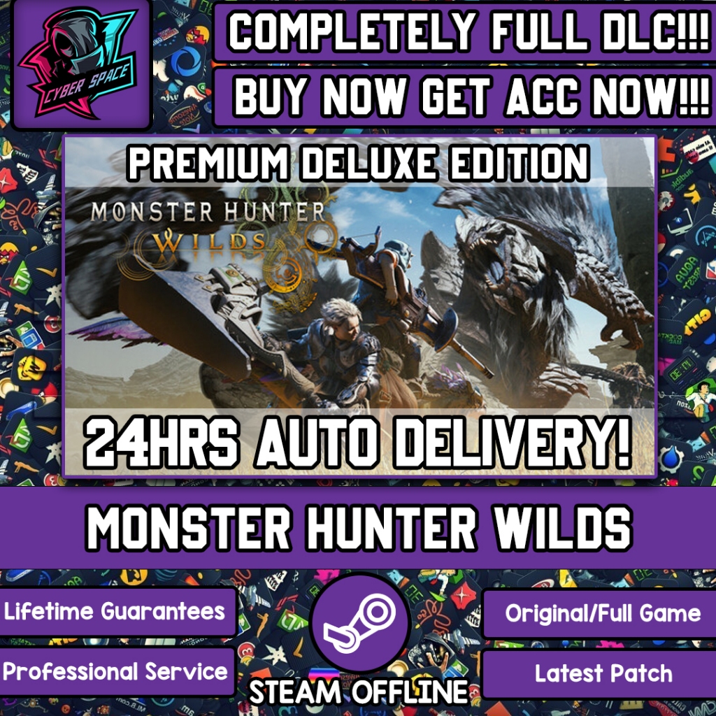 Monster Hunter Wilds [Auto Delivery] [Steam Offline] [Full DLC] Cyber ...