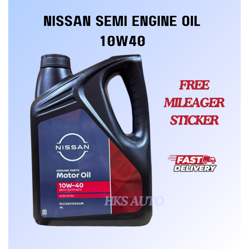 NISSAN ENGINE OIL 10W40 SEMI SYNTHEHTIC GENUINE PARTS (4L) | Shopee ...