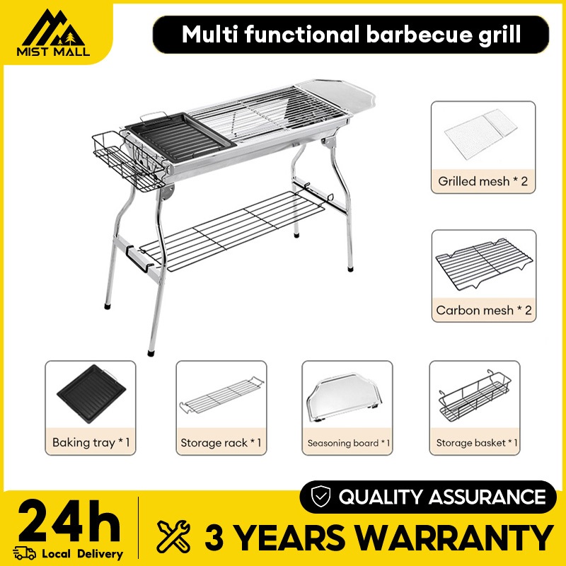【WTHB】Stainless BBQ Grill Outdoor Portable Foldable Barbecue Stove bbq ...