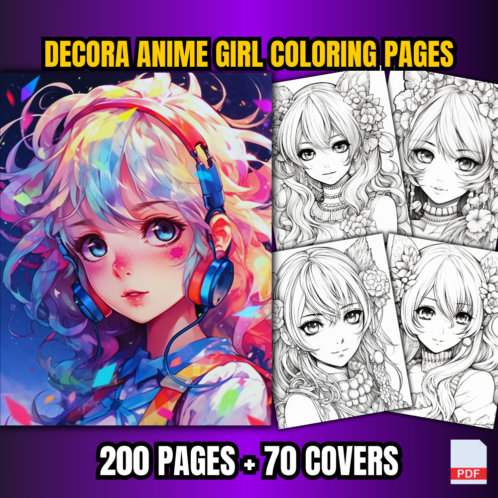[PDF] 200 Decora Anime Girl Coloring Pages For Kids | Shopee Malaysia
