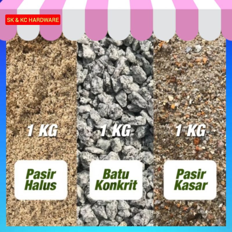 1KG 3-IN-1 Simen / Stopping Compound / Pasir Halus / Pasir Kasar / Batu ...