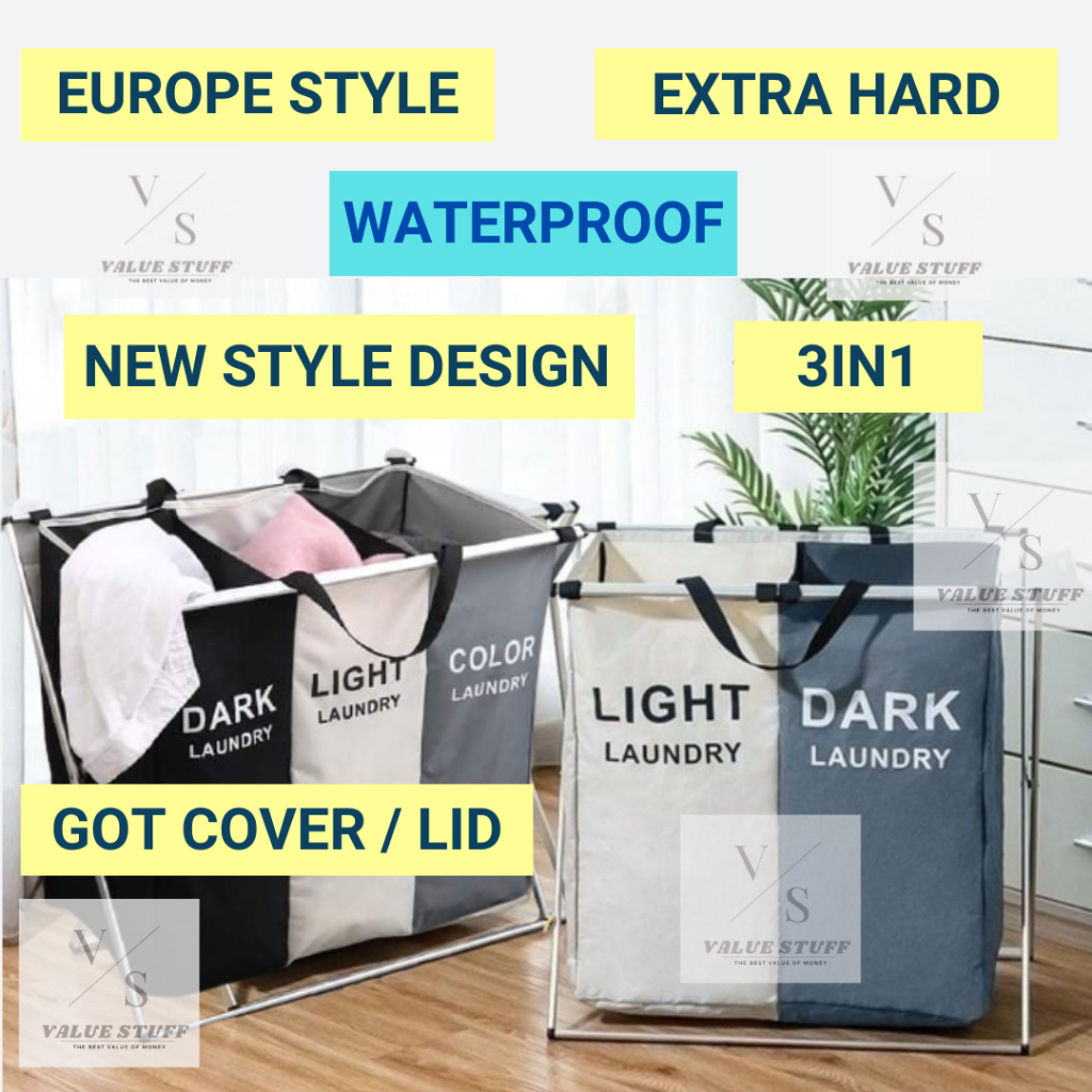 3IN1 Waterproof Folding laundry baskets Beg Tempat Letak Bakul Raga ...