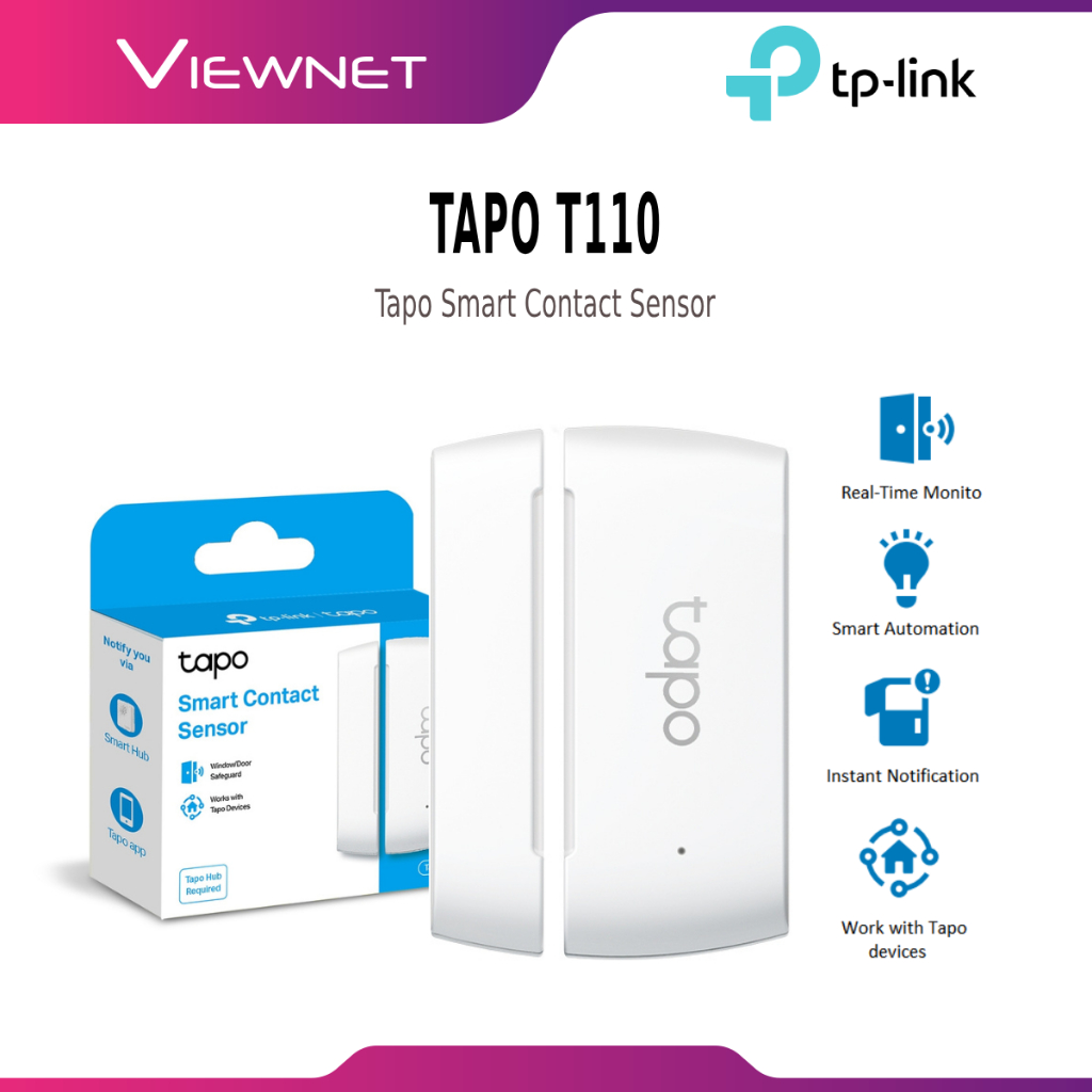TP-LINK TAPO T110 SMART DOORS & WINDOWS CONTACT SENSOR V INSTANT APP NOTIFICATION, REAL-TIME ...