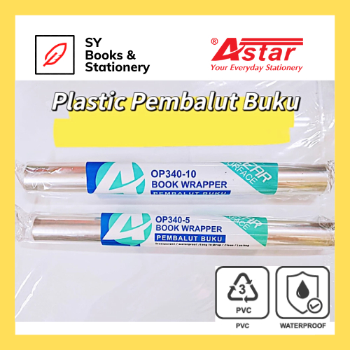 ASTAR OP340 / OP450 Transparent Book Wrapper Clear / Pembalut Buku ...