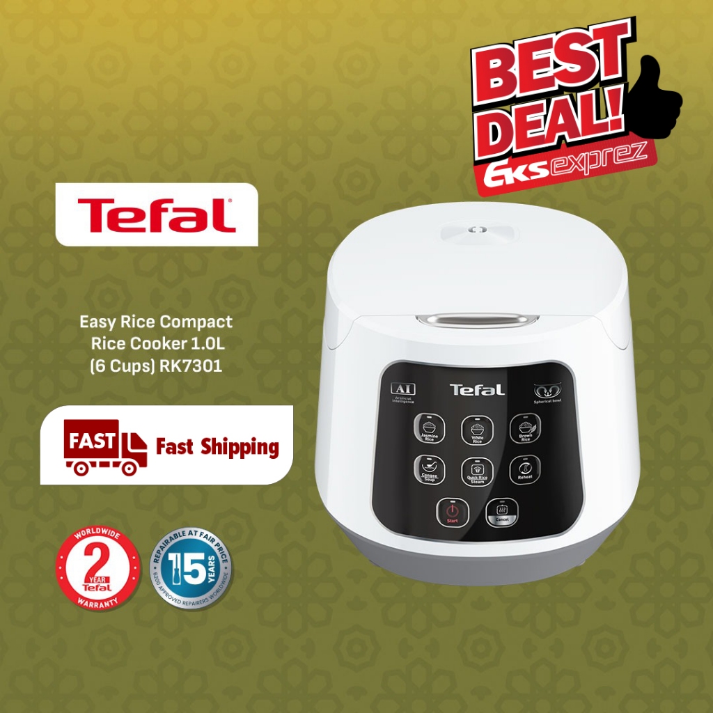 Tefal Easy Rice Compact Rice Cooker 1.0L (6 Cups) RK7301 / RK730165 | Shopee Malaysia