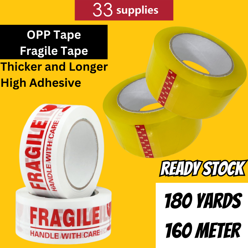 OPP Tape Fragile Tape 160M Packaging Tape Clear Strong Adhesive Tape ...