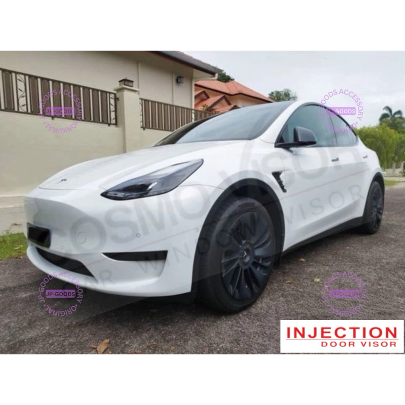 Tesla Model Y 2021-Above Injection Door Visor / Window Vent Visor ...