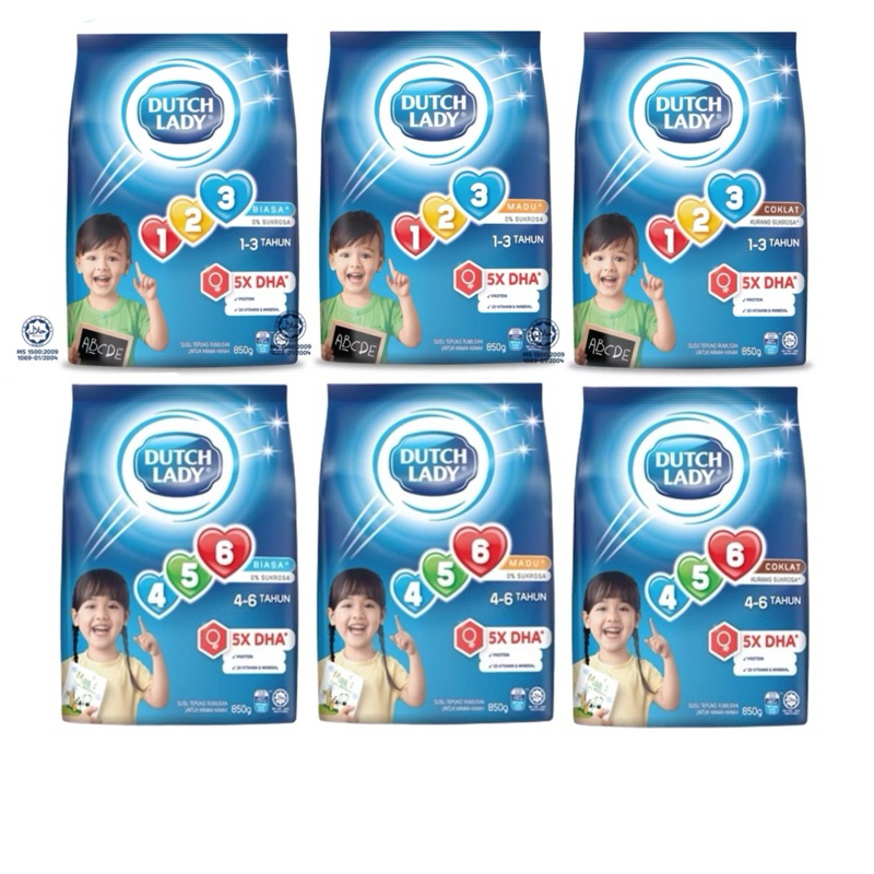 DUTCH LADY GUM 123 456 850g Plain Biasa | Chocolate | Honey Madu | Shopee Malaysia