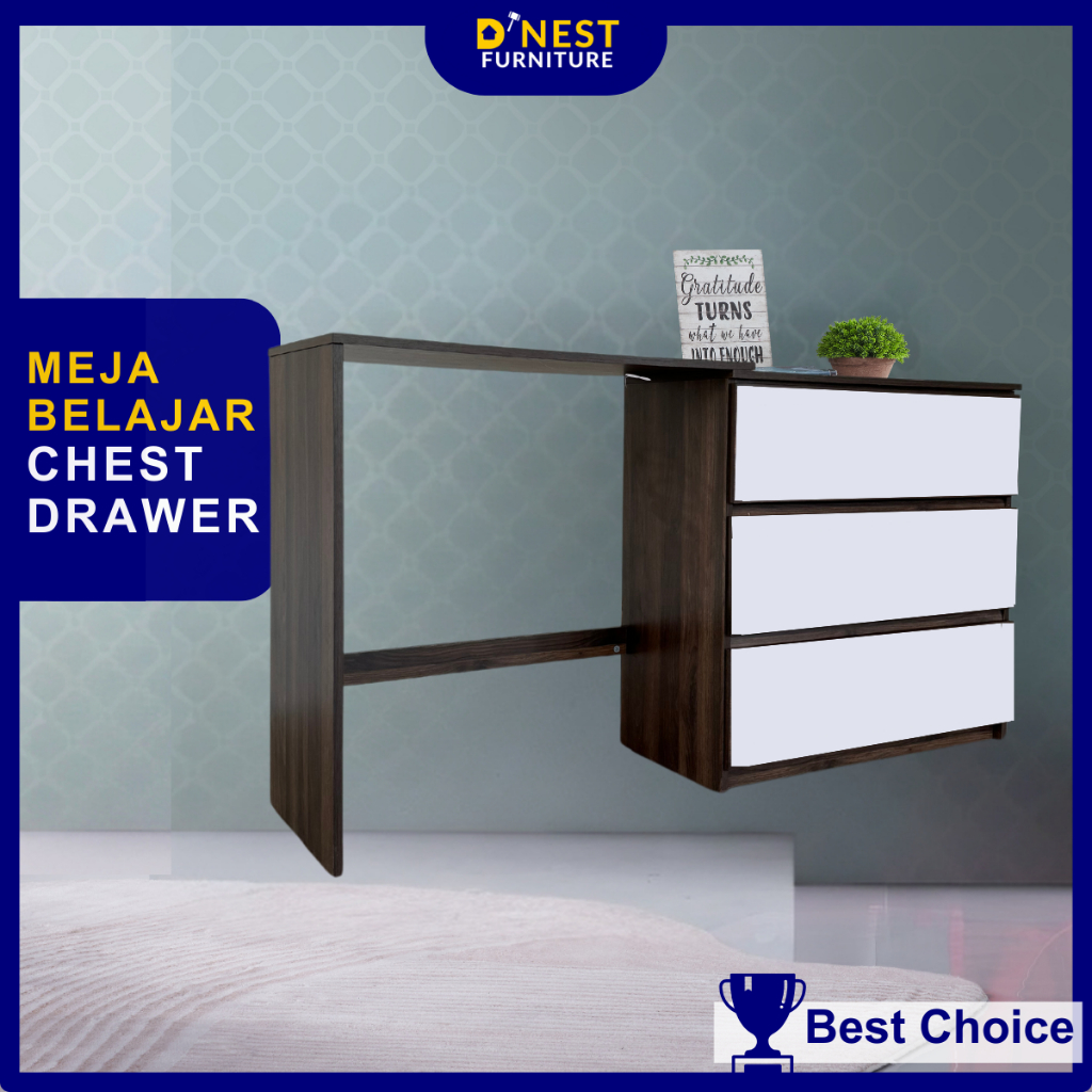 FREE DELIVERY 🚚 Meja Belajar 3 Drawer | Meja Study 3 Laci | Meja Solek ...