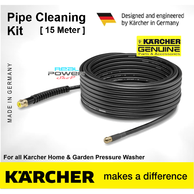 Karcher Pipe Cleaning Kit 15 Meter for K2 - K5 High Pressure Cleaner ...