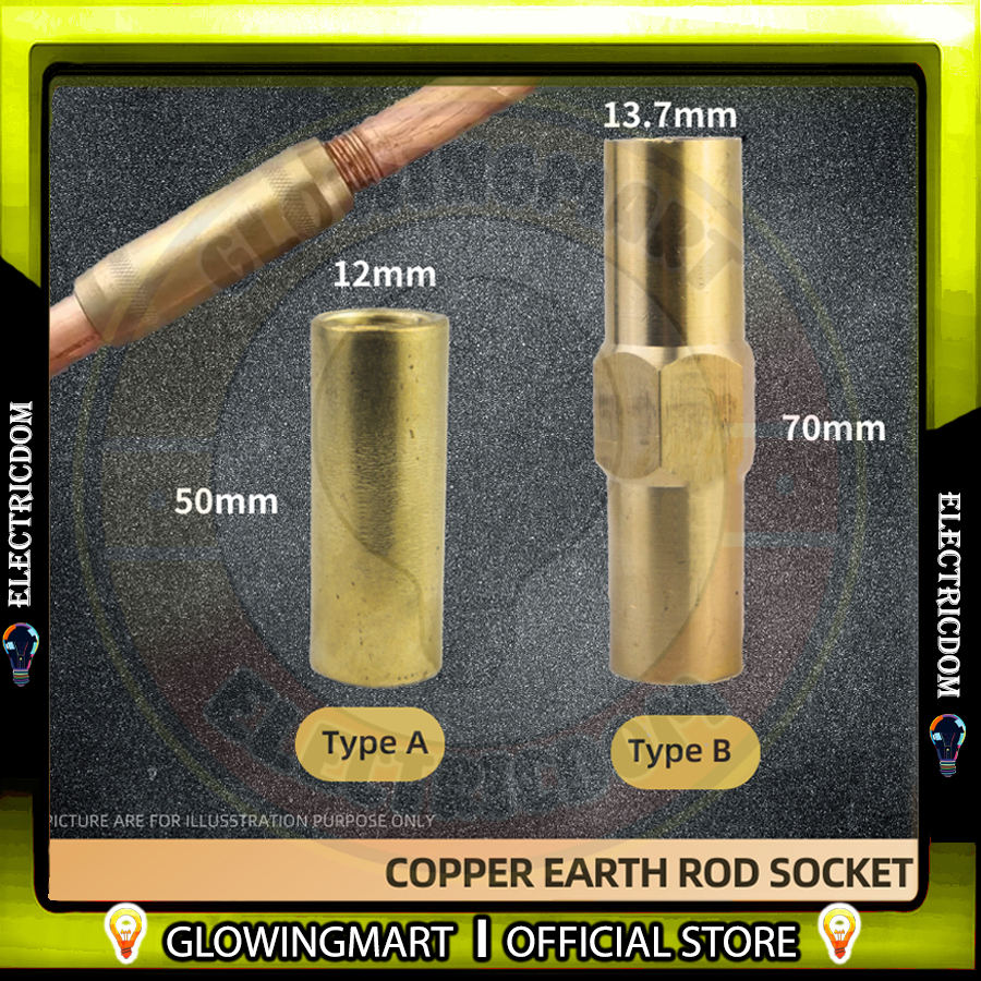 Copper Earth Rod Socket / Joint / Coupling / Copper Rod Link / Copper ...