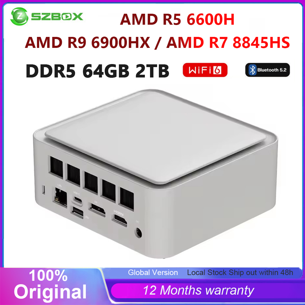 SZBOX Z66 Mini PC AMD Ryzen 6 6600H DDR5 32GB 512GB Windows 11 Pro ...
