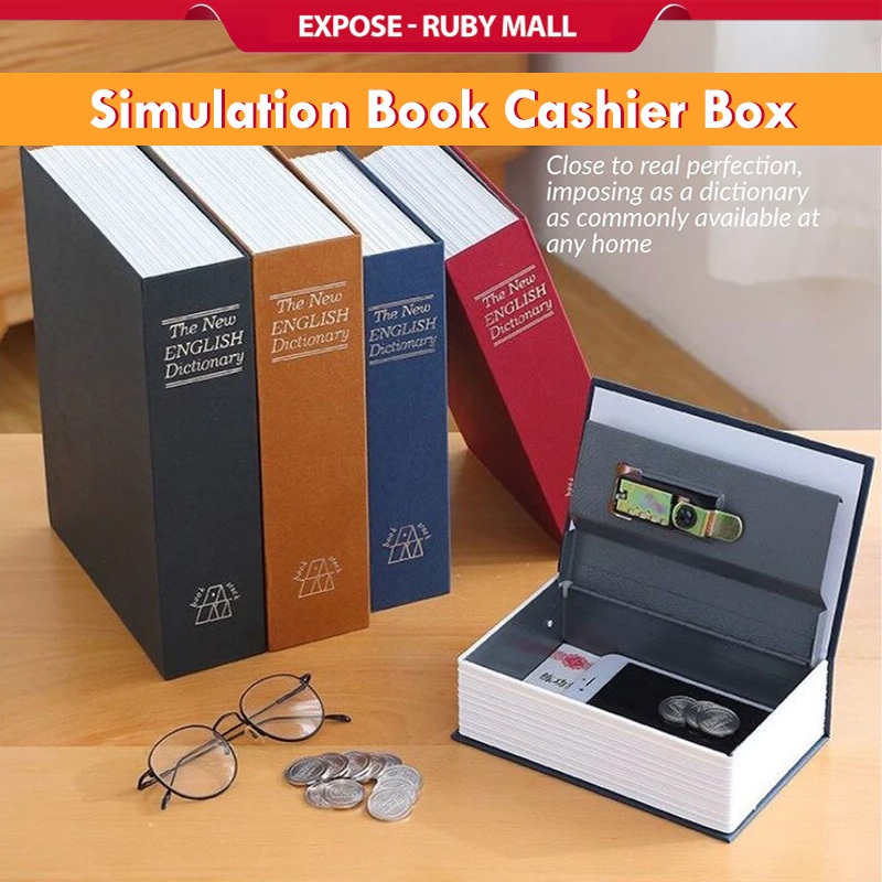 Safety Box Money Box Book Safe Box With Password Lock Key Dictionary ...