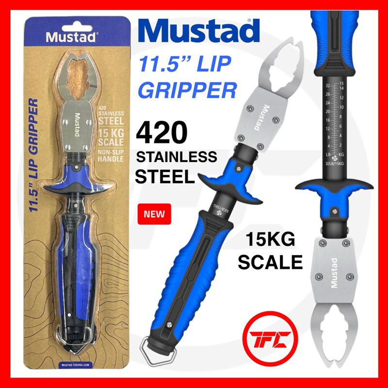 Mustad 11.5” Lip Gripper 420 Stainless Steel With Scale 32LB 15KG MTL ...