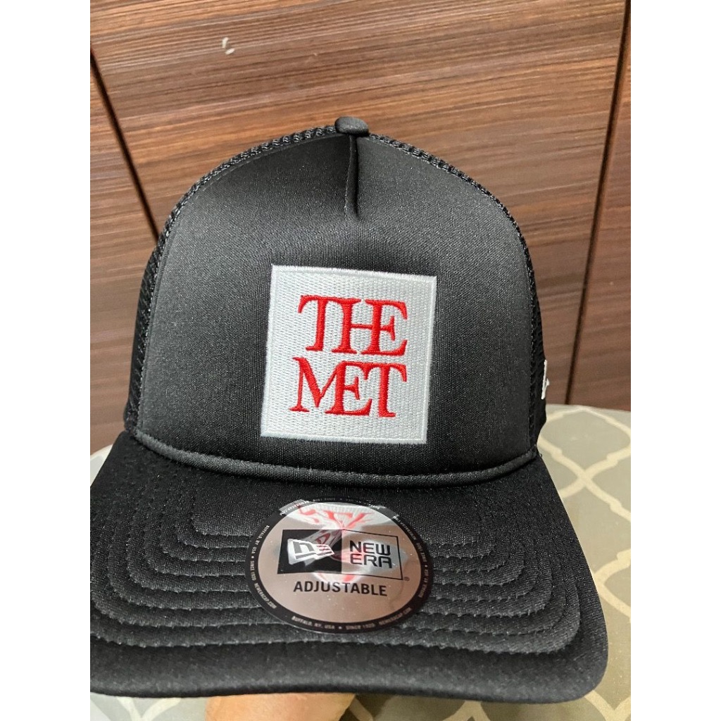 NE X The Mets Trucker Foam Rectangle Logo Black Baseball Cap Snapback ...