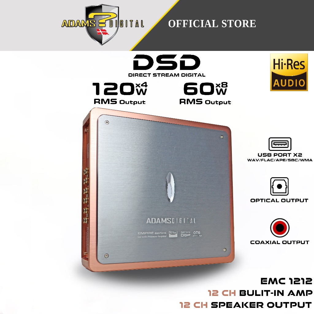 Adams Digital DSP 12 Channel Built-In Amplifier Plug and Play DSP 6 Hi ...