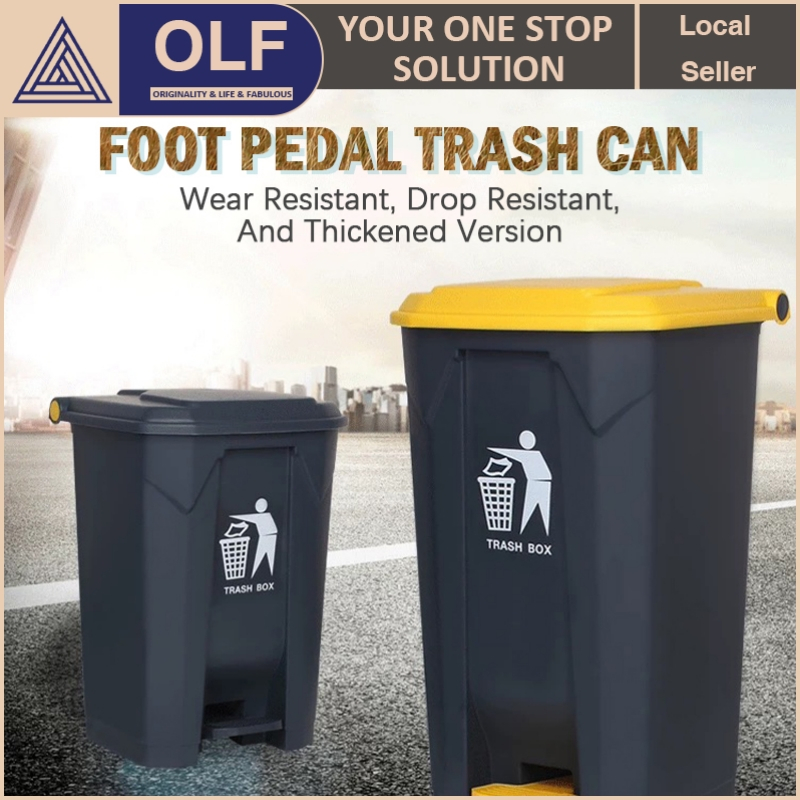 50 Ltr Dustbin Kitchen PP Pedal Dustbin Square Step Dustbin Tong Sampah ...
