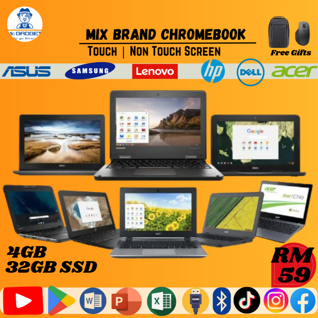 New Model Mix Brand Chromebook 15 inch Big Disply Touch | Non Touch ...