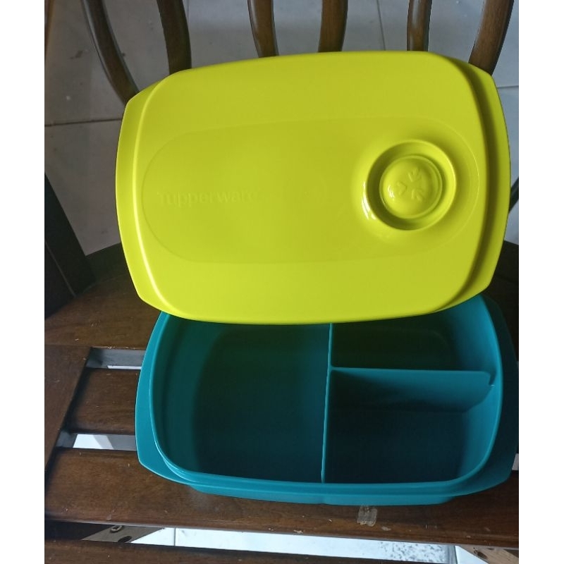 READY STOCK Tupperware Reheatable Divided Lunch Box(1)1.0L | Shopee ...