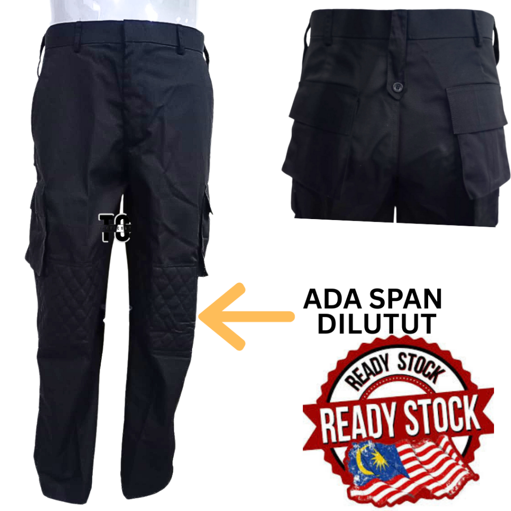 [TACTICORE] SELUAR KERJA HITAM ADA SPAN TEBAL TAHAN LASAK RIPSTOP READY STOCK | Shopee Malaysia