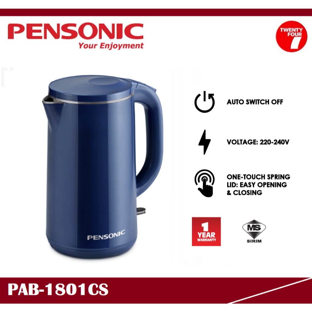 PENSONIC Electric Jug Kettle (1.8L) | PAB-1801CS | Shopee Malaysia