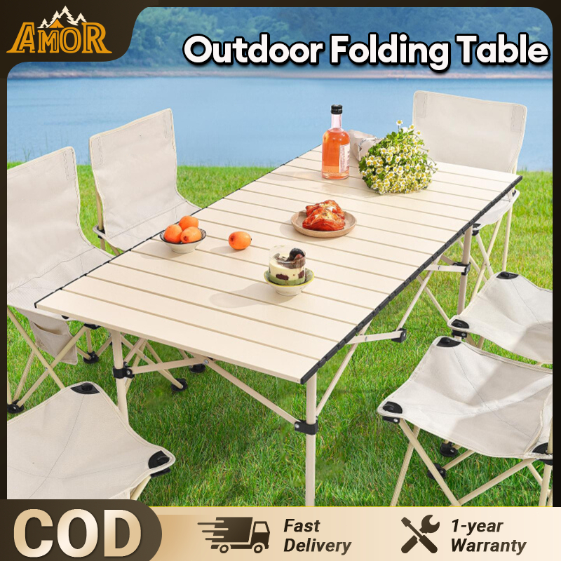 Meja Foldable Camping Table Outdoor Portable Picnic Barbecue Outdoor ...