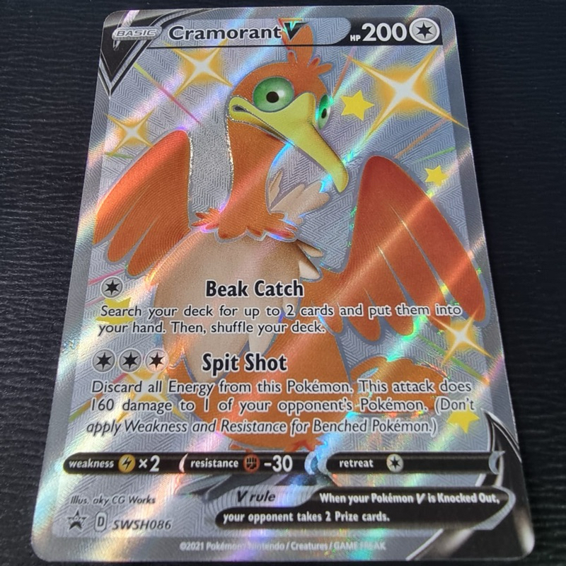 Pokemon TCG Singles (Original PTCG): SHINY CRAMORANT V Full Art Etched ...