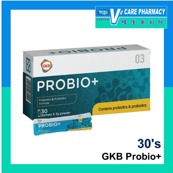 GKB Probio+ Probiotics & Prebiotics Formula 3g X 30 sachets | Shopee ...