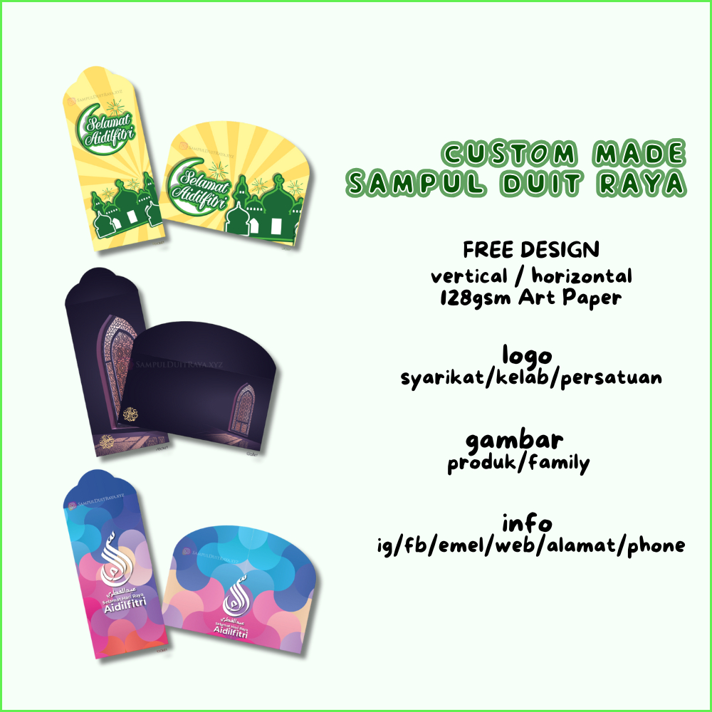 Custom Sampul Duit Raya 2025 Own Design Logo | Shopee Malaysia
