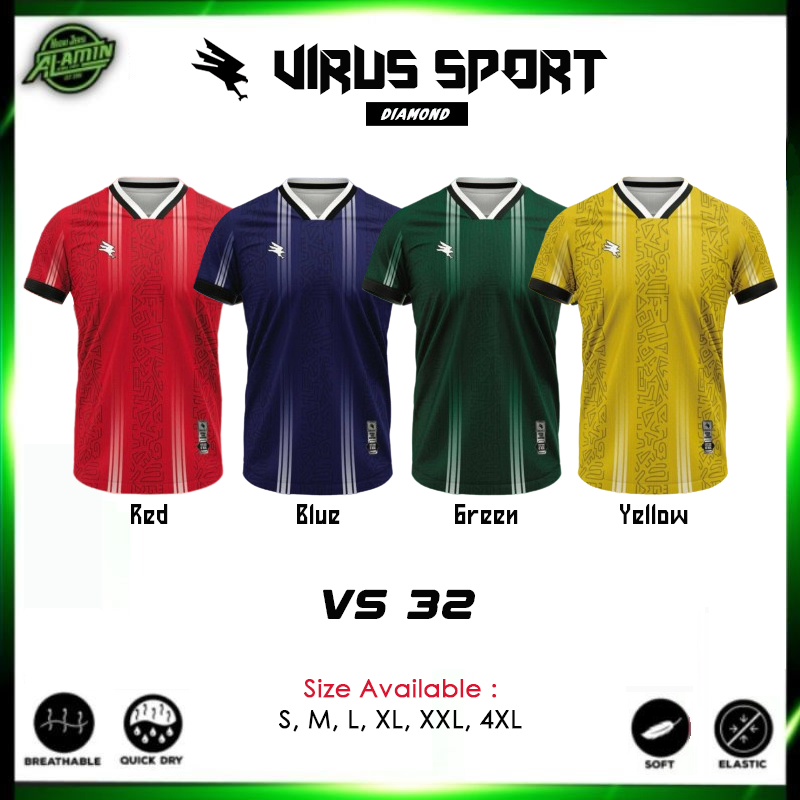 Jersi Virus Sport Code VS32 | Diamond | Sesuai dan selesa untuk ...