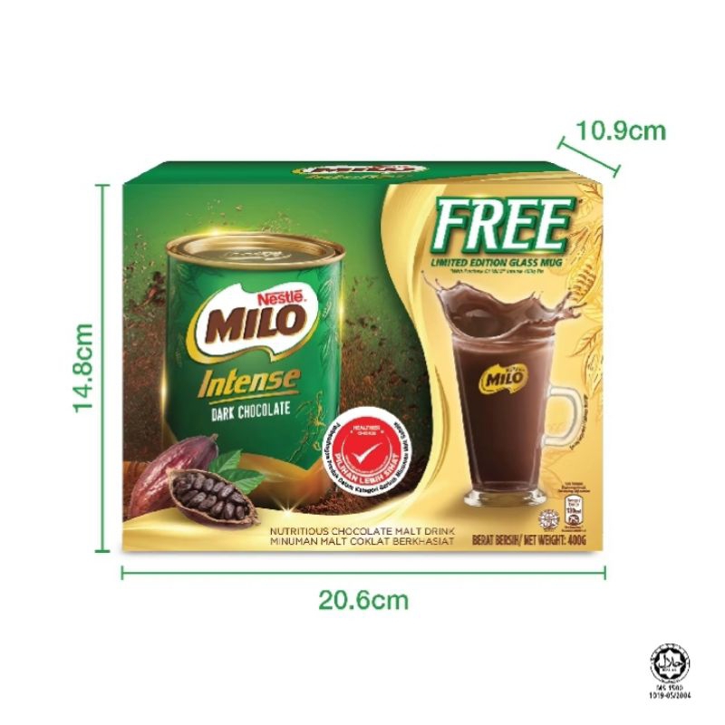 [FREE Mug] MILO Intense Dark Chocolate Tin 400g Limited Edition Free ...