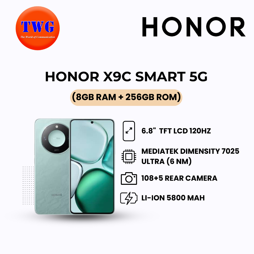 HONOR X9C SMART | 8GB RAM + 256GB ROM | Shopee Malaysia
